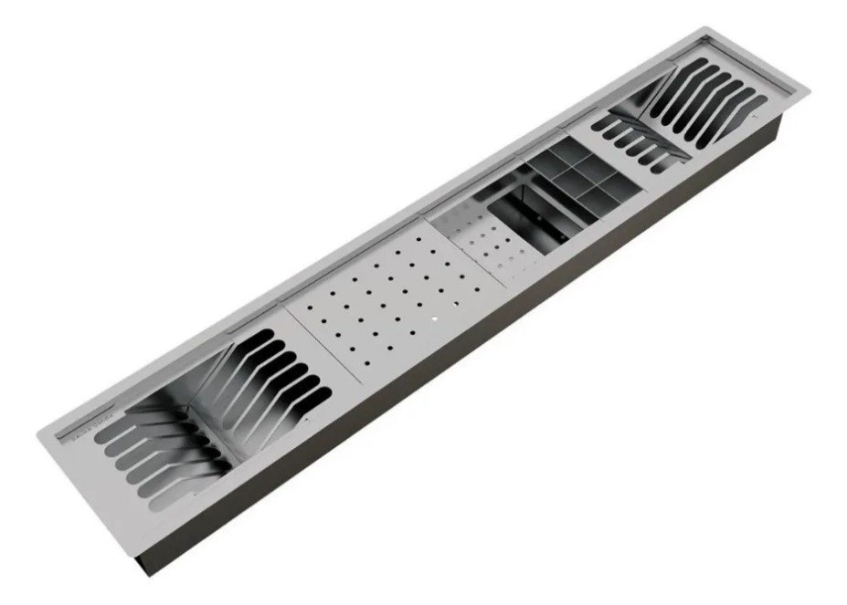 CALHA UMIDA KITCHEN ESCORREDOR COM ACESSORIOS 5M 108x 19,6 1462 CALHA ...