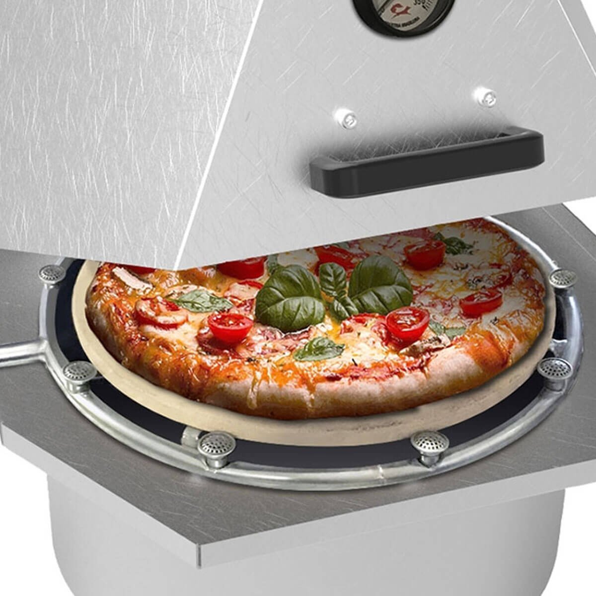 Forno para Pizza Compacto a Gás com Queimador Central e Lateral em Aço ...