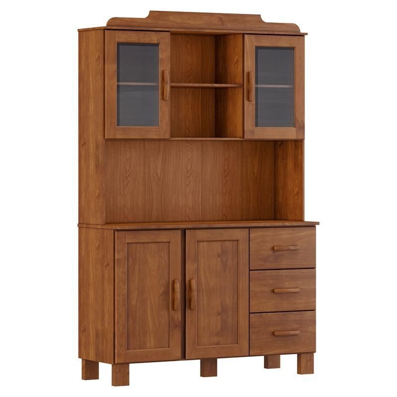 Cristaleira 4 Portas 3 Gavetas Cobre Imbuia - Fn | MadeiraMadeira