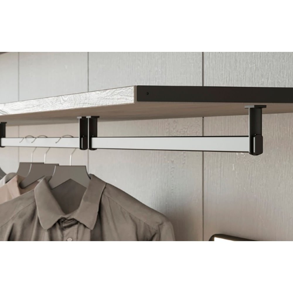 Bastão Cabide Vesto RM-282 28x12mm Barra com 03 Metros Preto Rometal 01 ...