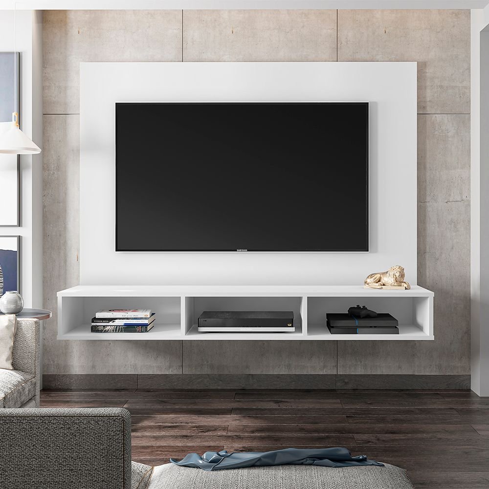 Painel Suspenso Channel 55 Polegadas L01 - Branco Velluto | MadeiraMadeira