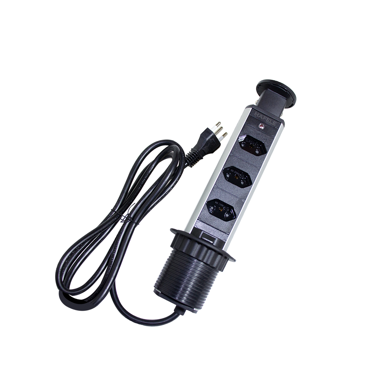 Tomada Torre para Bancada com 3 Plug-up Preto Hafele | MadeiraMadeira