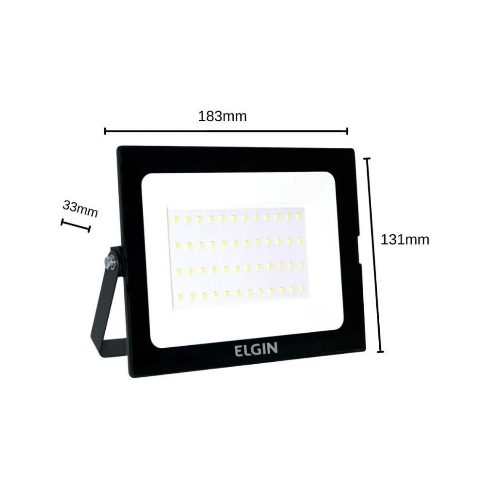 KIT 10 PROJETOR LED ELGIN REFLETOR 50W 6500K BIVOLT Branco Frio | MadeiraMadeira
