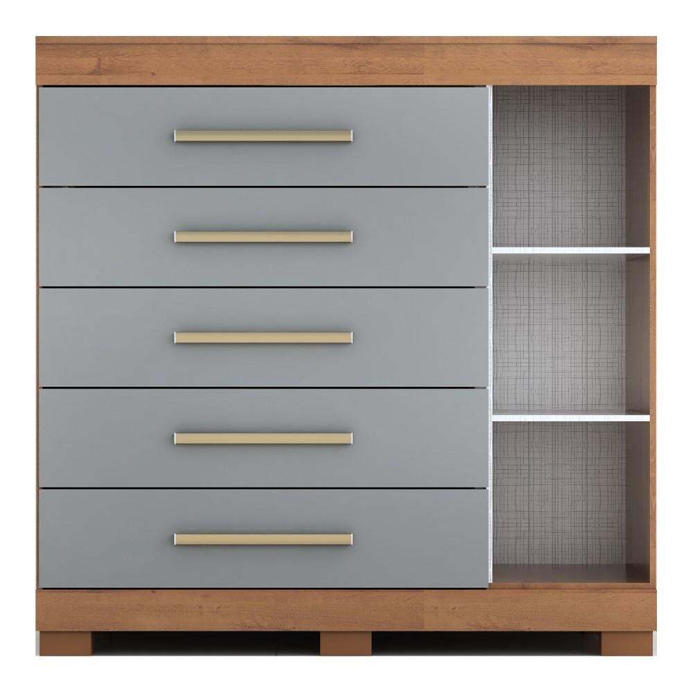 Cômoda Balcão Multiuso Rayane 5 Gavetas 1 Porta MDF Organizador Quarto ...