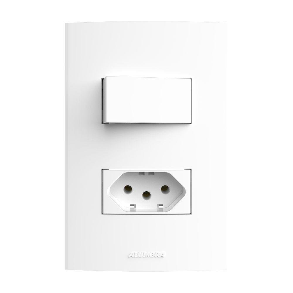 Inovapró 1seção Interruptor Simpl+1seção Tomada10a+placa | MadeiraMadeira