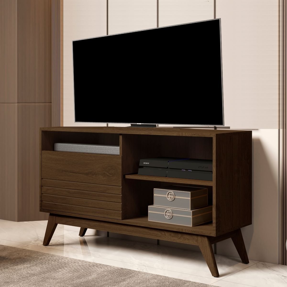 Rack de Televisão até 32 Polegadas com Porta Prateleira Nicho - Mod ...