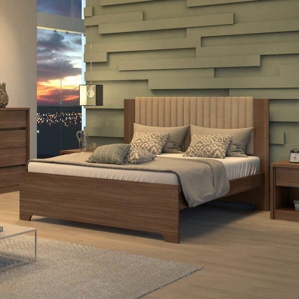 Cama Casal Urban Móveis Lopas | MadeiraMadeira