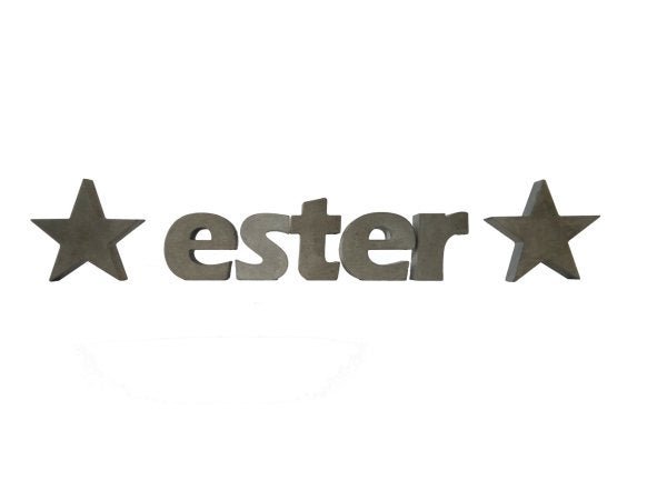Letra Decorativa Concreto Nome Palavra Ester Estrela | MadeiraMadeira
