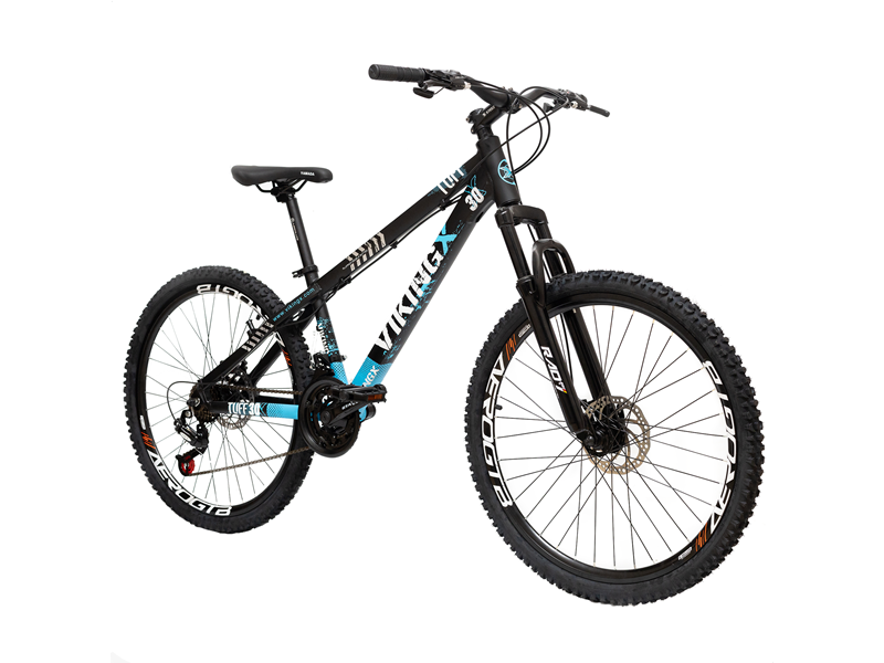 Bicicleta Aro 26 Vikingx Tuff 25/30 Aluminio 21v Cambios Shimano Freios A Disco Com Suspensão ...