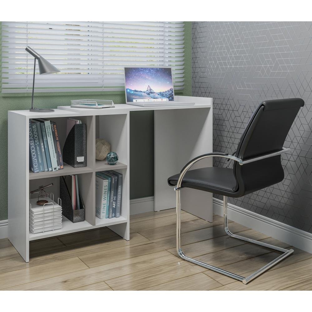 Escrivaninha/Mesa Office com Divisórias Multimóveis FG2562 Branca/Lacca ...
