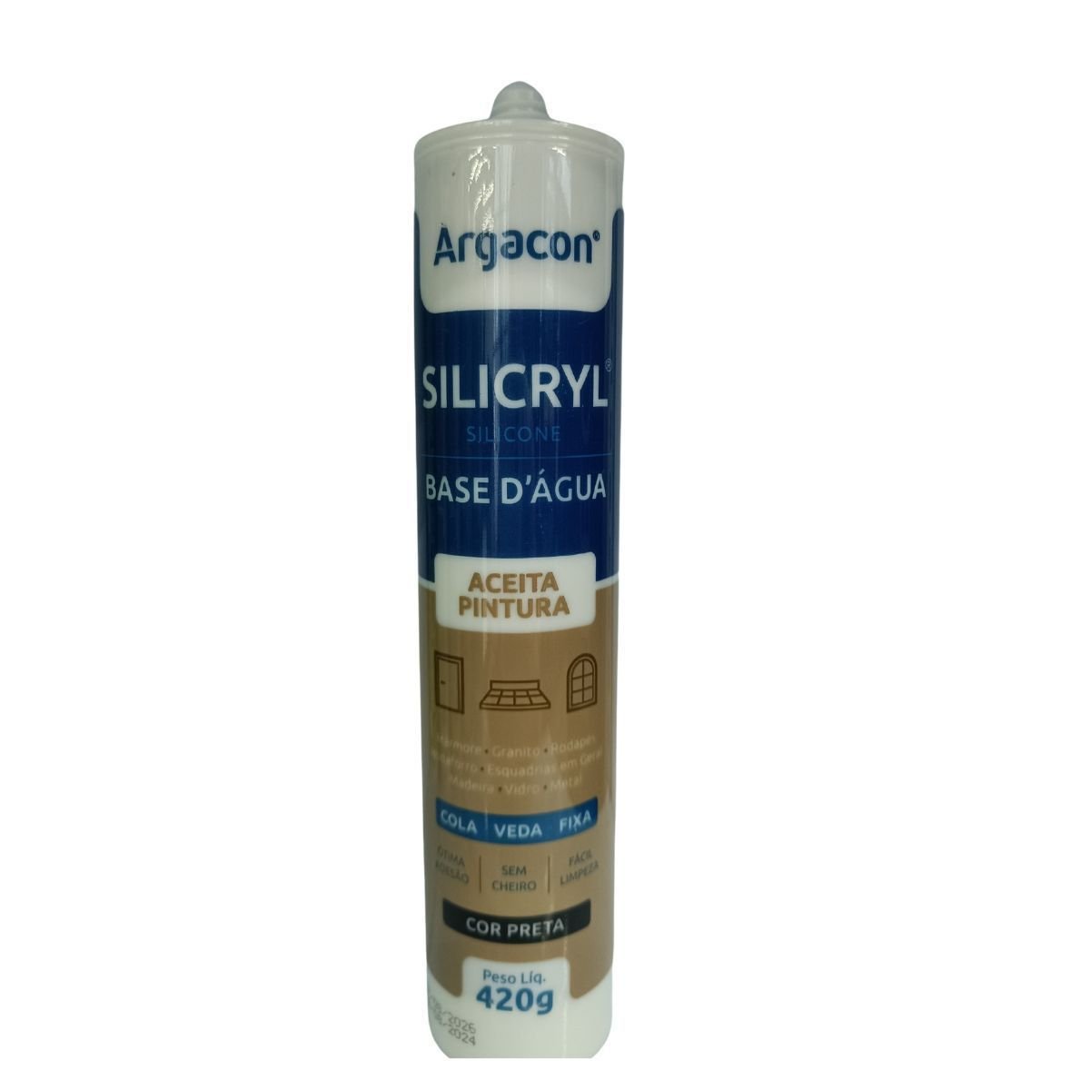 Silicone Silicryl Base D Água Premium (420g) Argacon | MadeiraMadeira