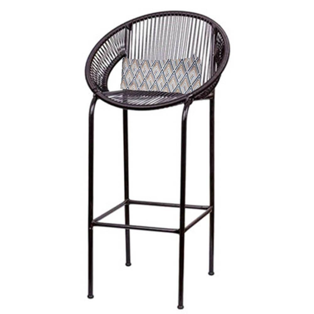 Kit 09 Banqueta Fibra Sintética Preto E Almofada Ah13 - Ahazzo Móveis ...