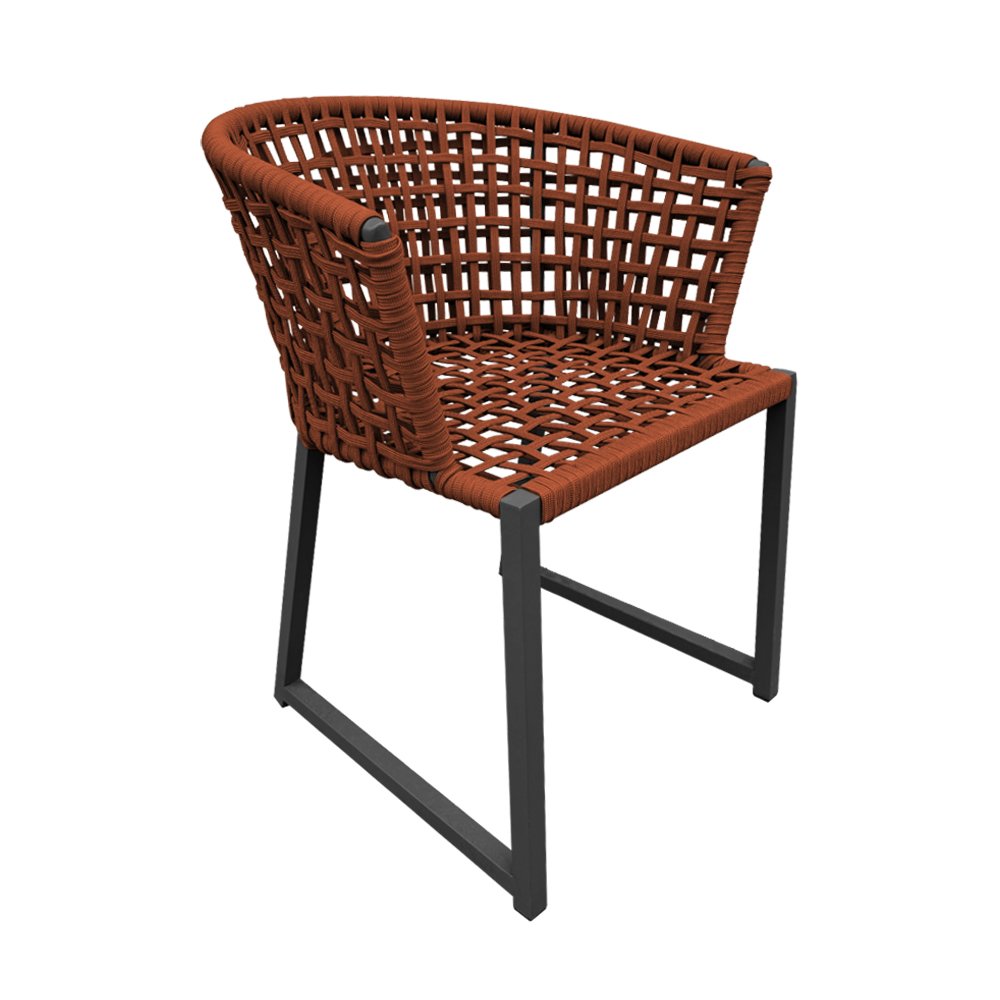 Kit 6 Cadeiras Berlim Alumínio Corda Náutica Terracota | MadeiraMadeira