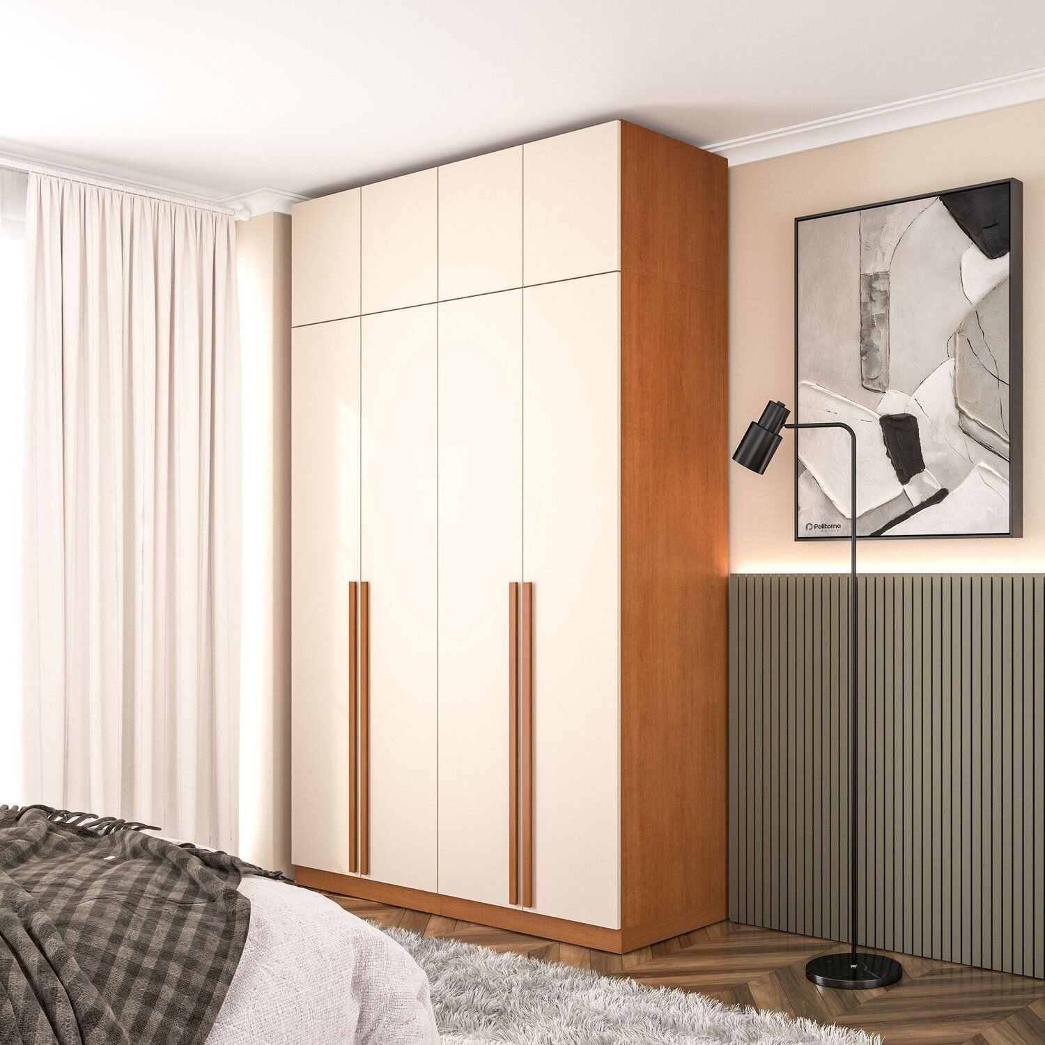 Guarda-roupa 4 Portas Modular com Maleiro Luna | MadeiraMadeira