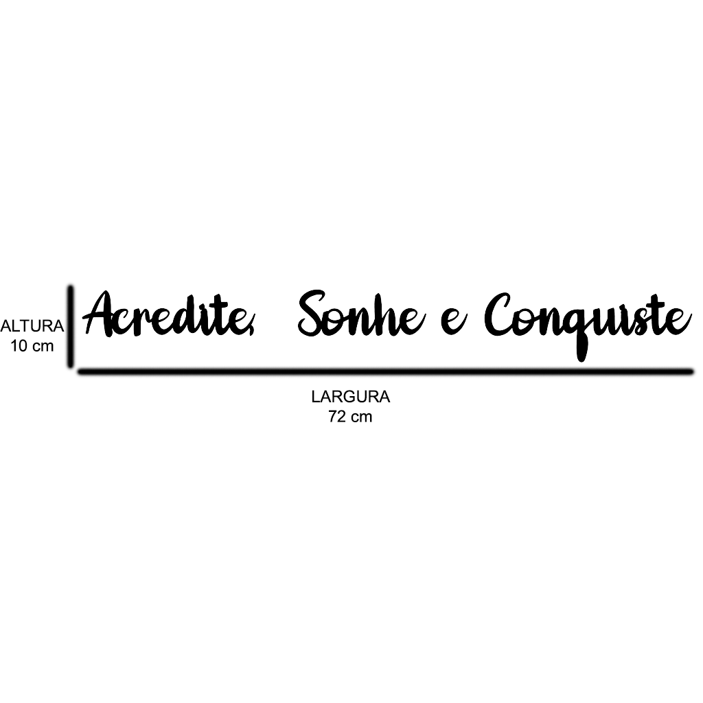 Letreiro de Parede Acredite, Sonhe e Conquiste | MadeiraMadeira
