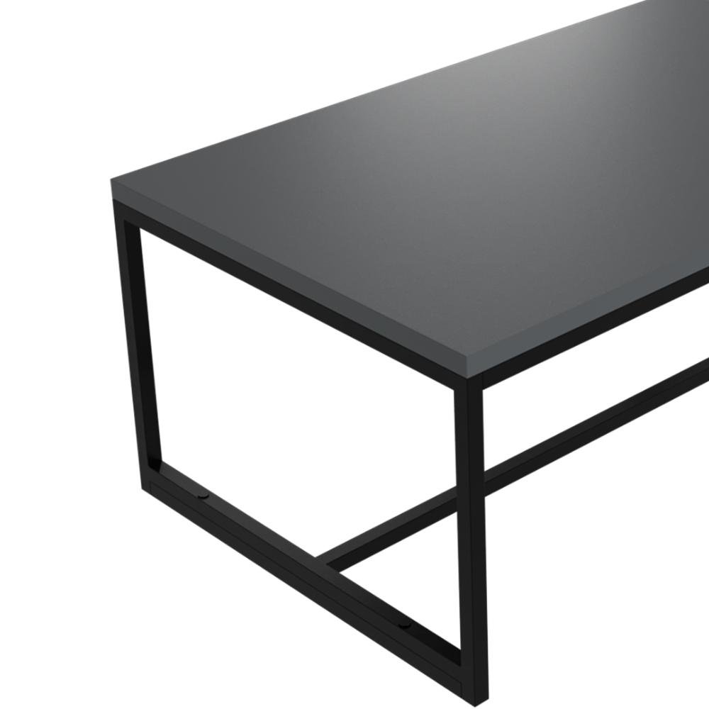 Mesa de Centro Decorativa 70x30,3x44 cm - Base de Aço Metalon Cor Preta ...