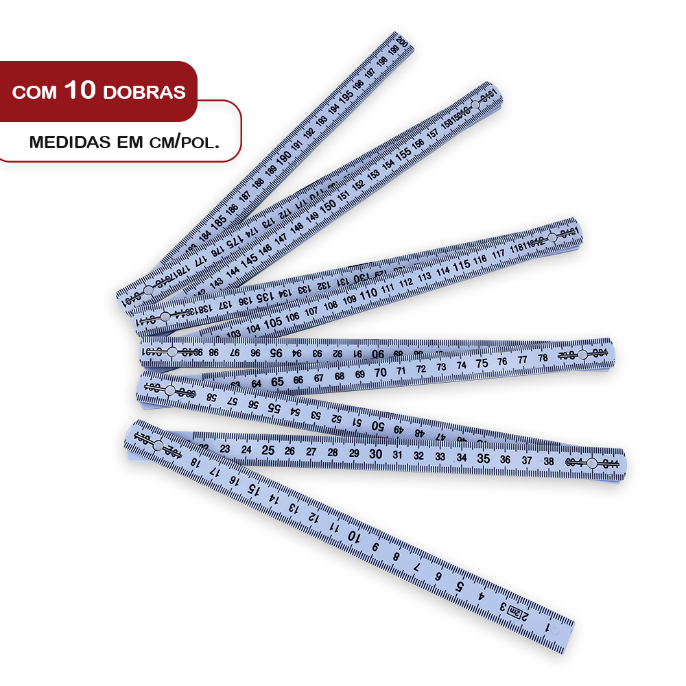 Escala Metrica Metro Dobrável em ABS 2 Metros | MadeiraMadeira