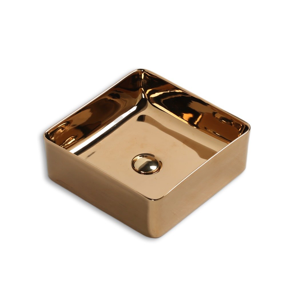 Cuba Louça Apoio Quadrada Slim 36x36x13cm Cc1010-6 Rose Gold ...