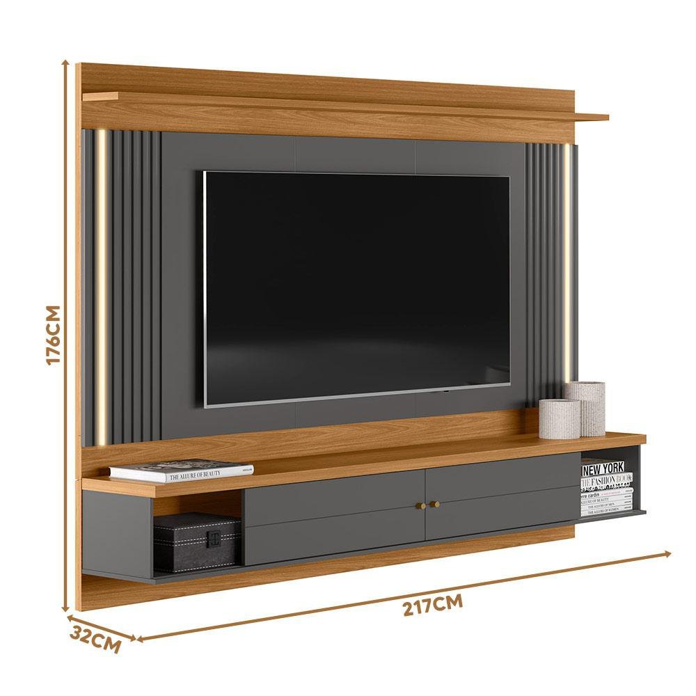 Painel Com Led Para Tv 75 Polegadas Barcelona Nature Chumbo Linea ...