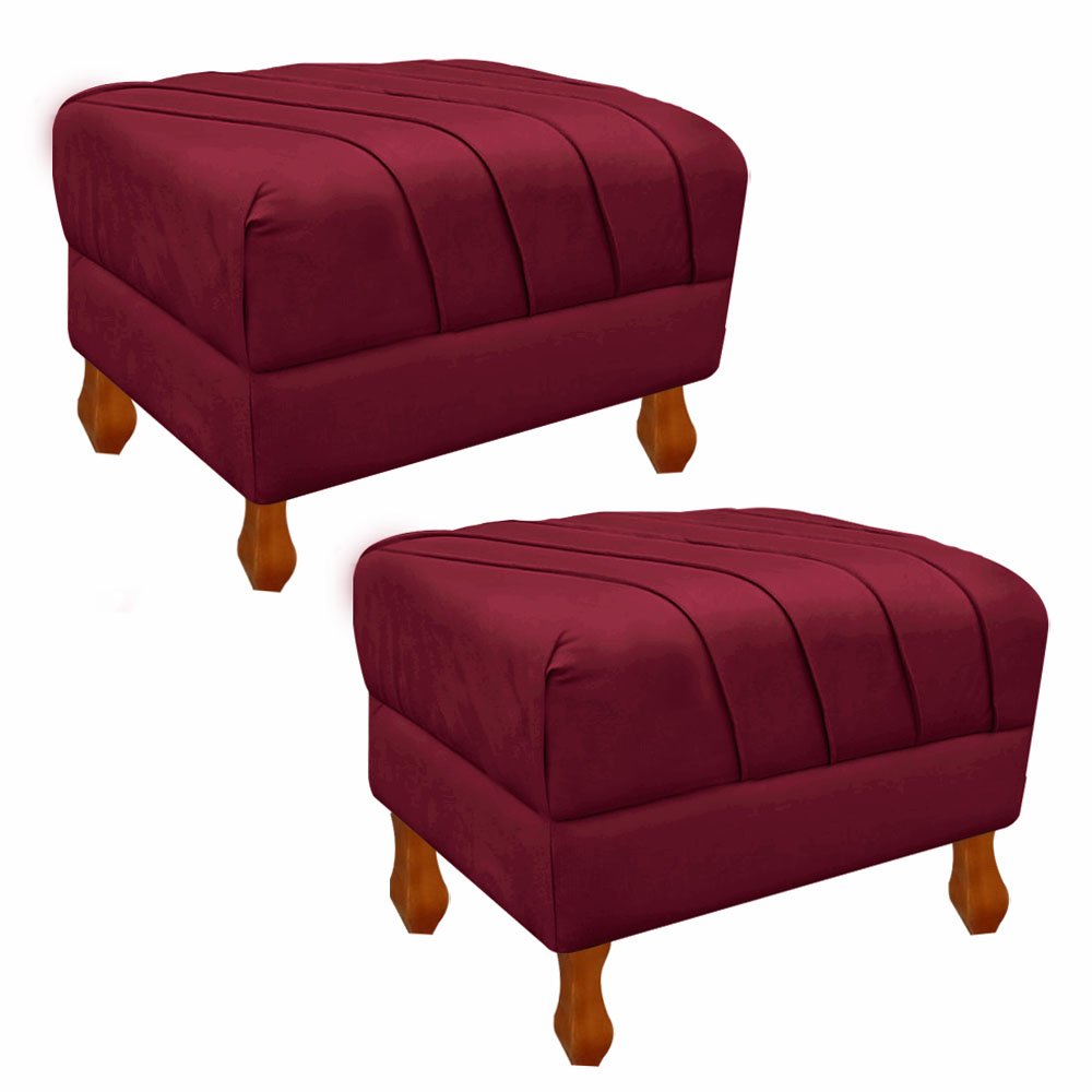 Kit 02 Puff Pufe Banco Barato Retro Pequeno Decorativo Para Sala Quarto ...