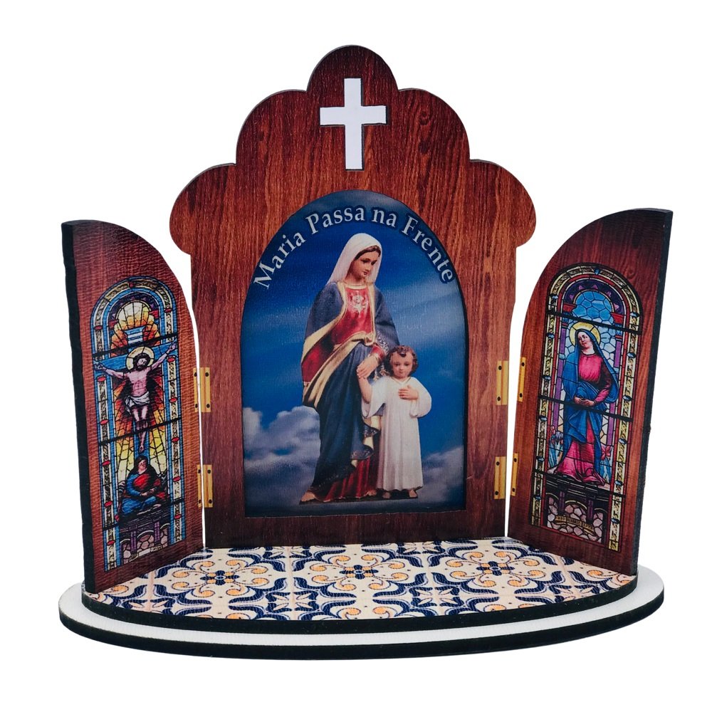 Capela Portuguesa Maria Passa na Frente Madeira Mdf | MadeiraMadeira
