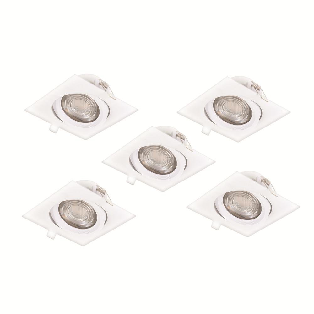 Spot Led Quadrado Direcionável 5W 4000K - Kit Com 5 Un. | MadeiraMadeira