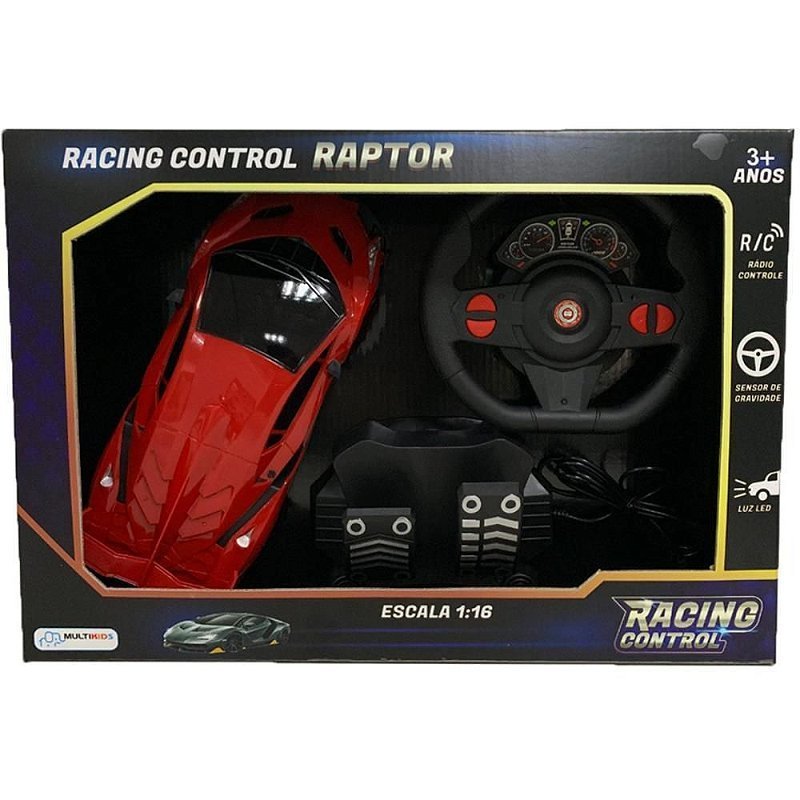 Carrinho Controle Remoto Racing Control Raptor Vermelho | MadeiraMadeira