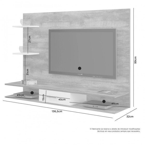 Painel Para TV até 42 Polegadas 1 Gaveta 2 Prateleiras Tango JCM Móveis ...