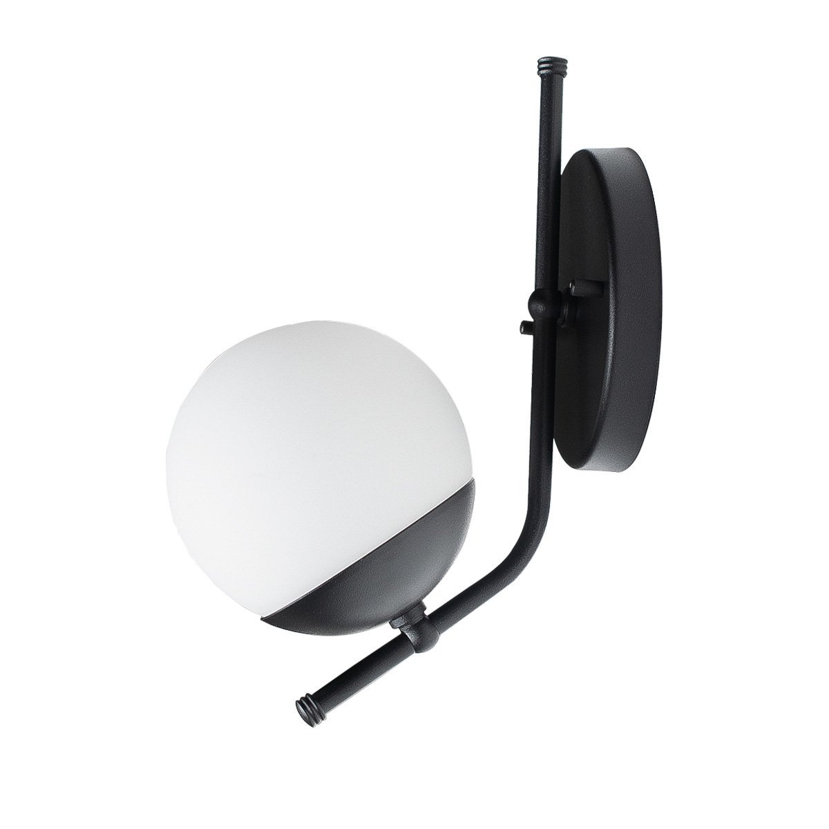 Kit 2 Arandela Parede Inclinada Preto Vidro Globo/esfera | MadeiraMadeira
