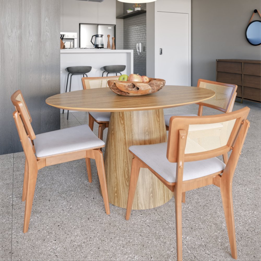 Mesa De Jantar Cone Oval 160x90 - Madeira Feijó 4 a 6 Lugares ...