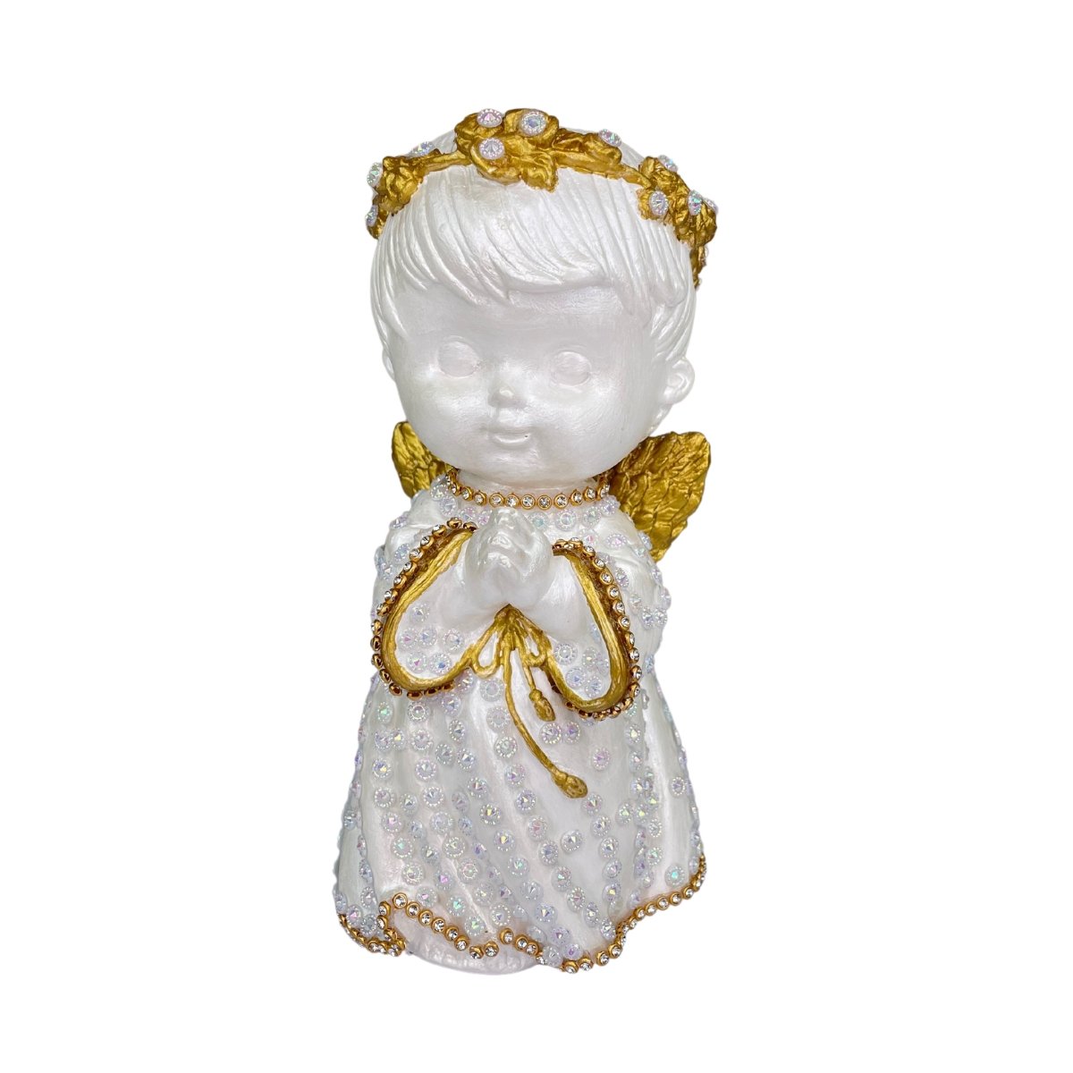 Escultura Imagem Anjo da Guarda Baby 17,5cm Protetor Orando B ...