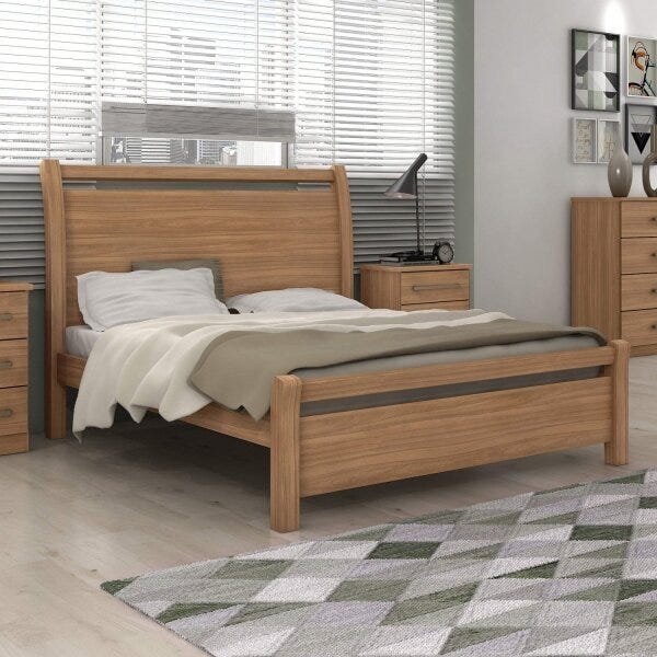Cama Casal Reali Plus Móveis Lopas | MadeiraMadeira