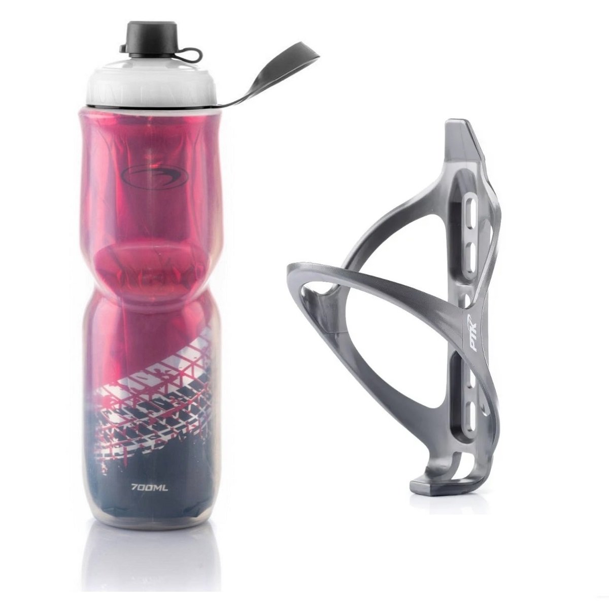 Garrafa Squeeze Térmica Ptk 700ml Rastro Suporte Caramanhola - Rosa ...