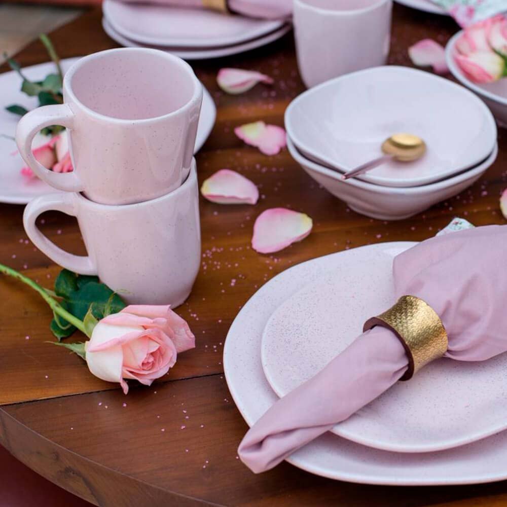 Conjunto de Jantar Oxford 30 Peças Ryo Pink Sand | MadeiraMadeira