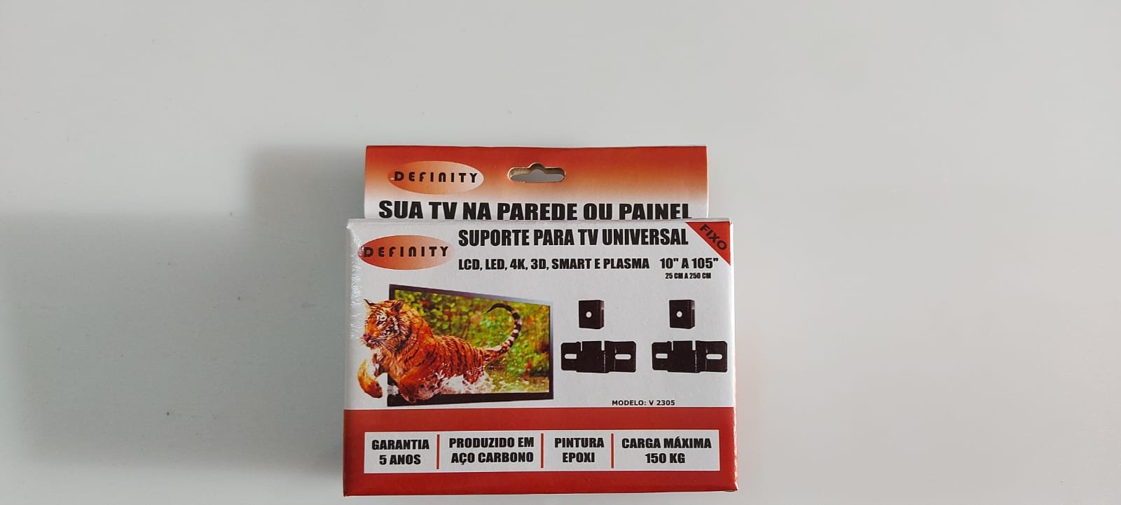 Kit com 2 Suportes para TV Fixo LCD LED 10" a 105" V2305 Preto Definity ...