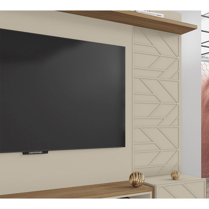 Painel Bancada para TV 70 Polegadas Prisma Off White Buriti ...