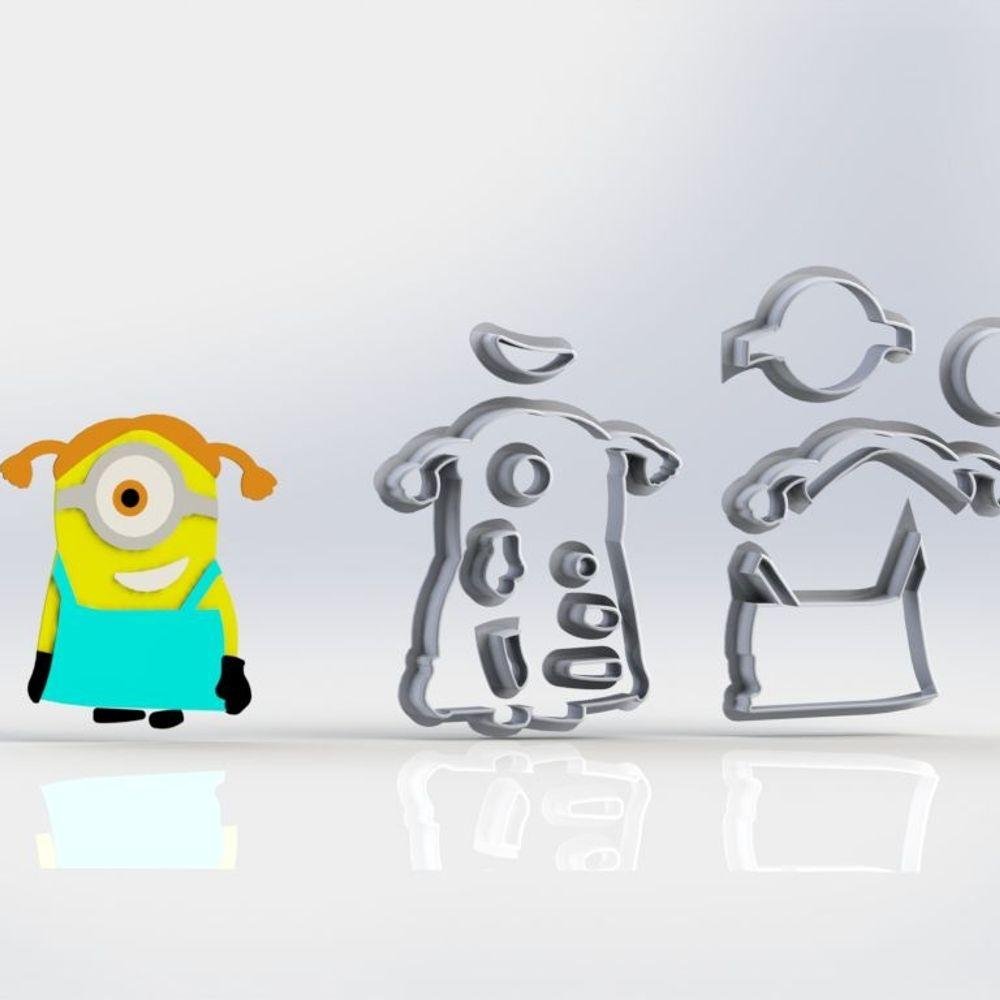 Cortador Kit Minions 04 Personagens Modulares Tamanho 7cm | MadeiraMadeira