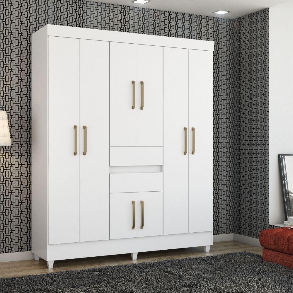 Guarda Roupa Casal 8 Portas Terni Branco | MadeiraMadeira