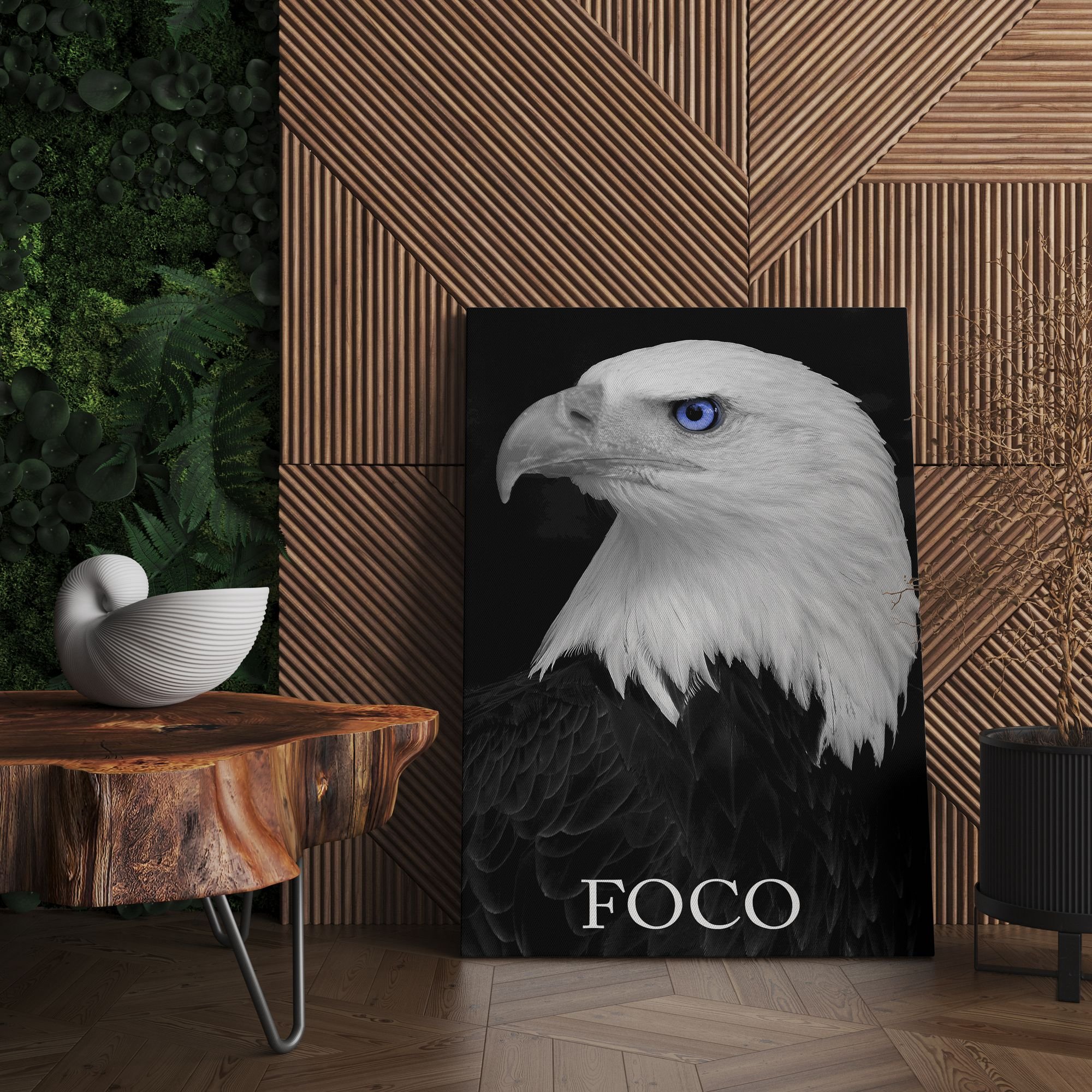 Quadro Decorativo Águia Foco Canvas 60x90 - Foto Paulista | MadeiraMadeira