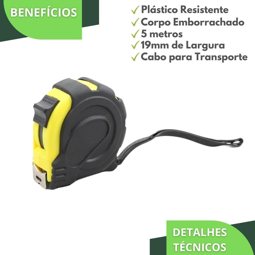 3 Trenas 5 Metros Emborrachada Profissional 5m Com Trava | MadeiraMadeira