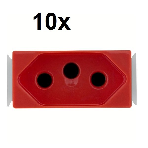 KIT COM 10 TOMADA 2P+T 20A 250V MODULO ARIA VM TRAMONTINA | MadeiraMadeira