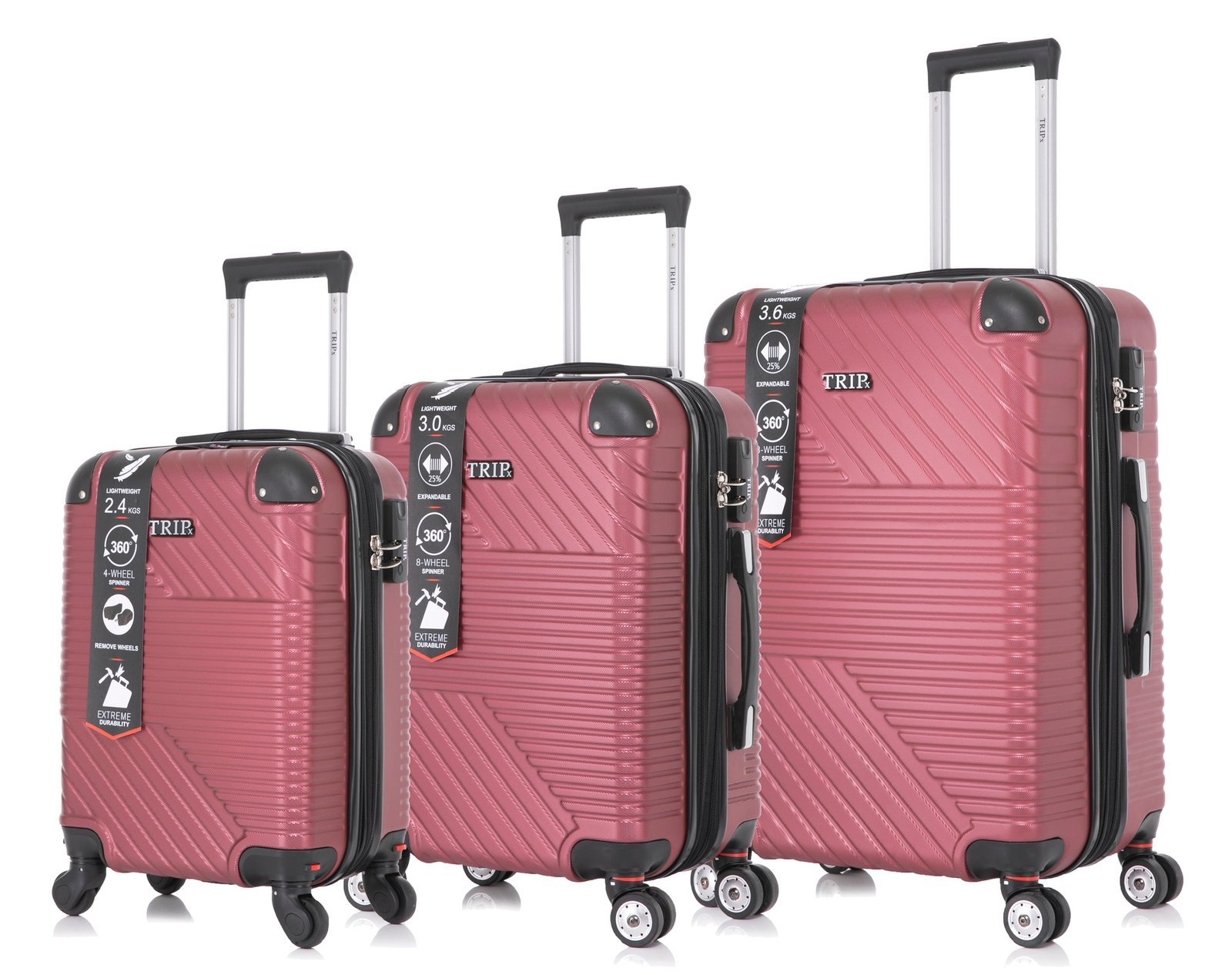 Kit Mala de Viagem Rígida de Fibra ABS ANTIFURTO 3 peças (M/P/PP ...
