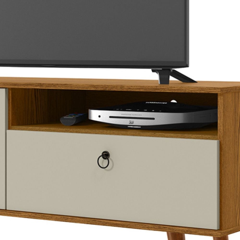 Rack para Sala de Estar Topazio Patrimar Móveis:Cumaru/Off White ...