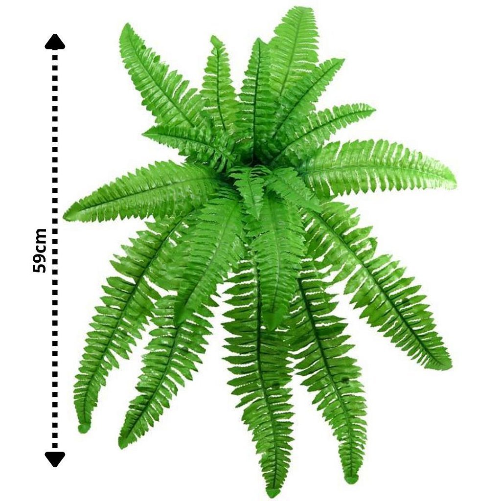 Planta Artificial Samambaia Verde 18 Folhas 60cm | MadeiraMadeira