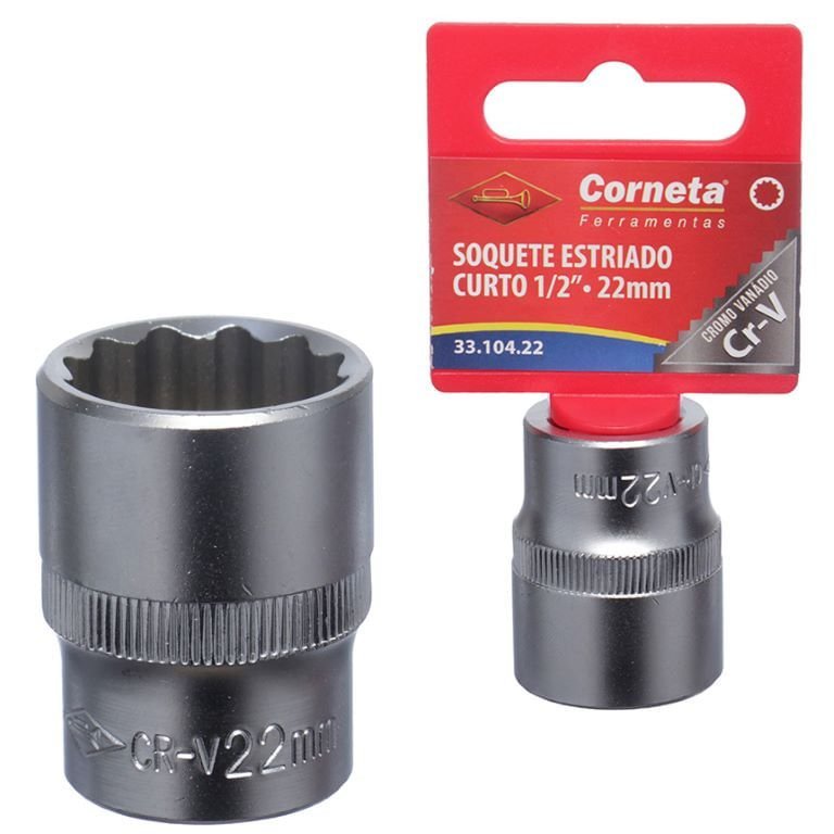 Soquete Estriado Curto 1/2 22Mm Corneta | MadeiraMadeira