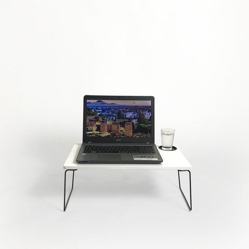 Mesa Suporte para Notebook na cama com Porta copos - Lapdesk - Branco ...
