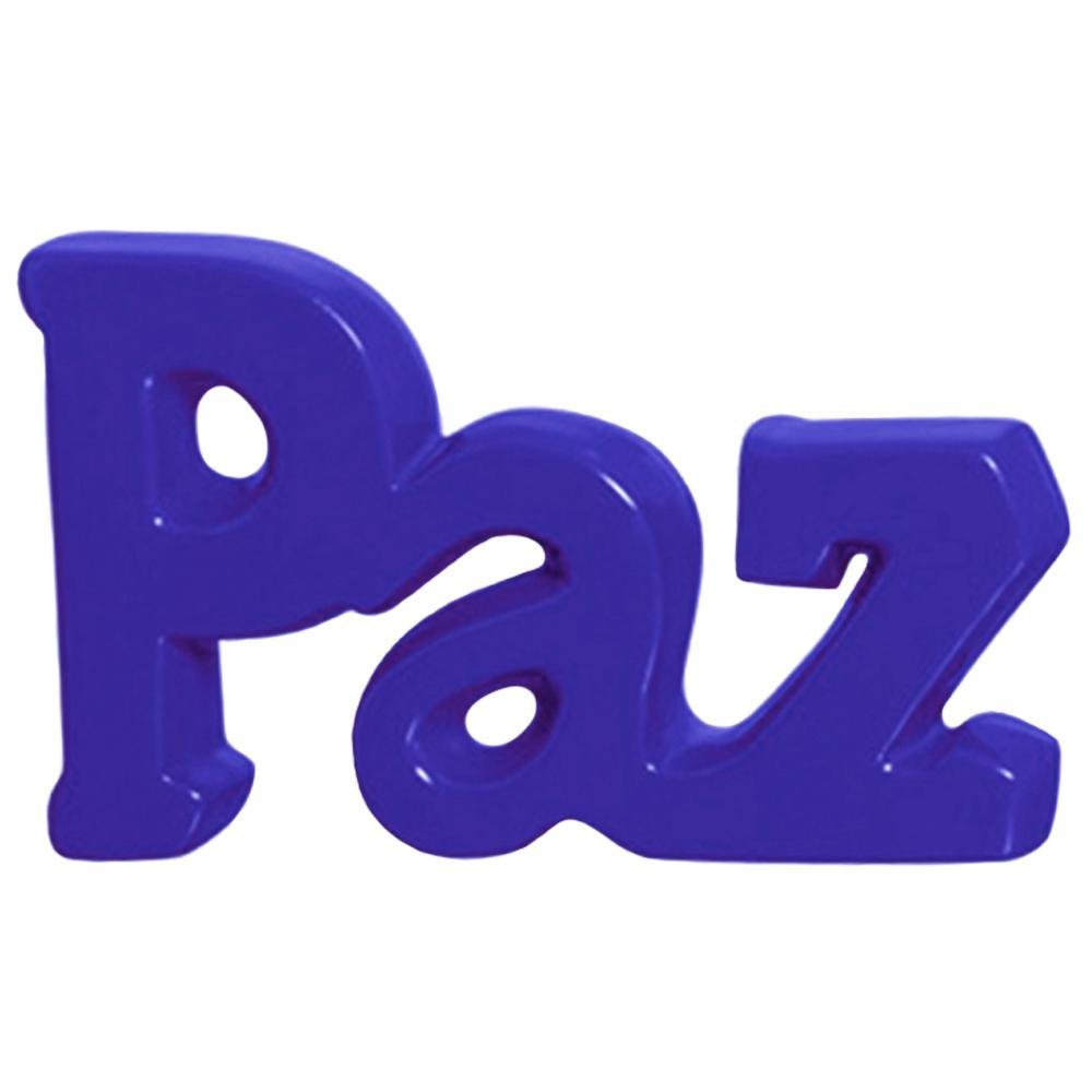 Palavra Paz em Cerâmica Decoração de Sala e Escritório - Azul Royal ...