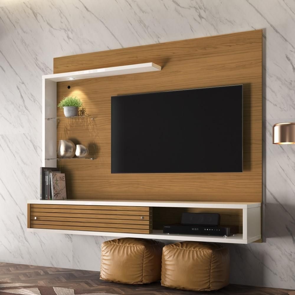 Painel Home Suspenso Select para Tv até 50" 2 Portas Espelho Luz Led ...