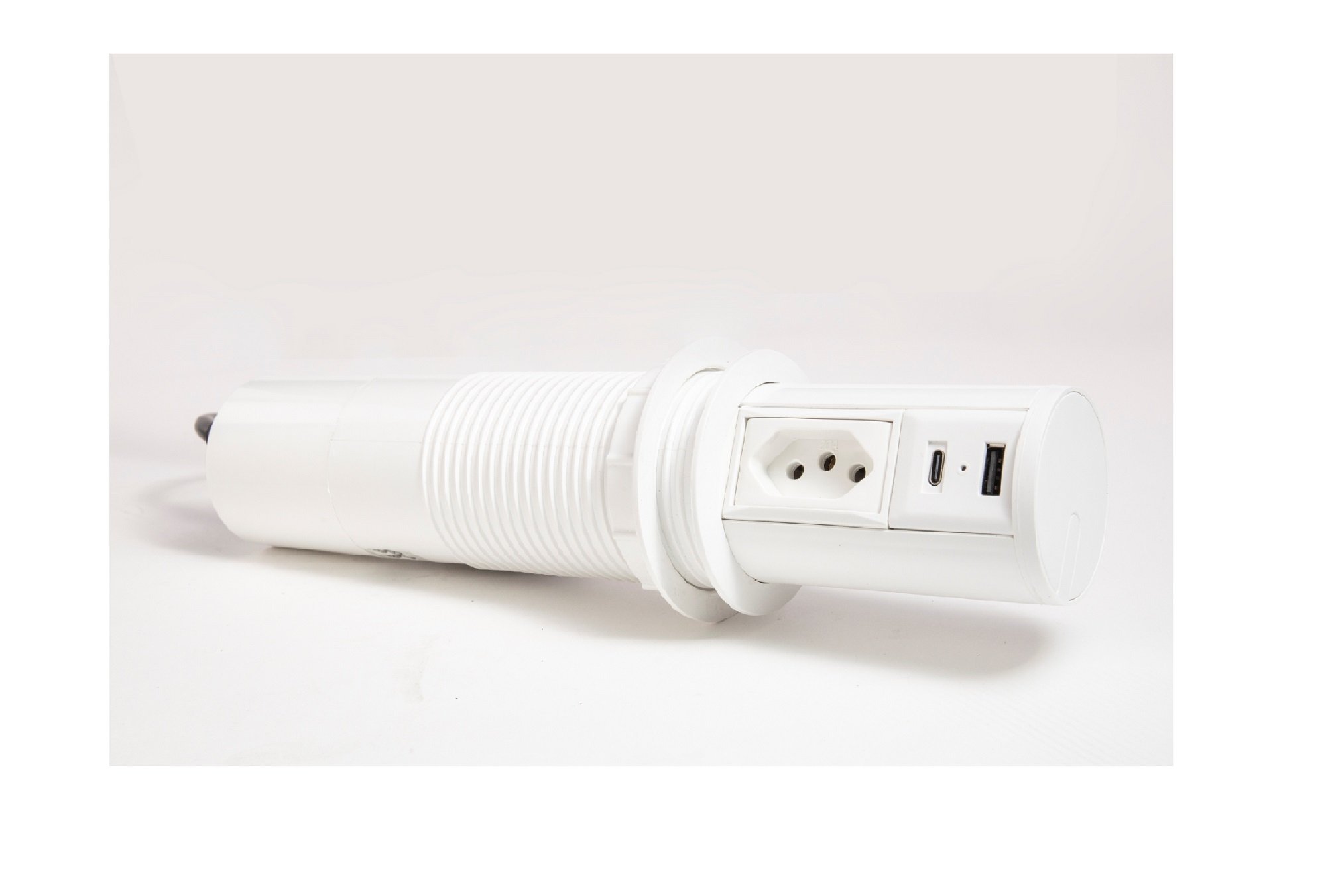 Torre de Tomada Mini Totem Altomático 1 Tomada + Usb Tipo a e Tipo C Branco Qm 52200.22 ...