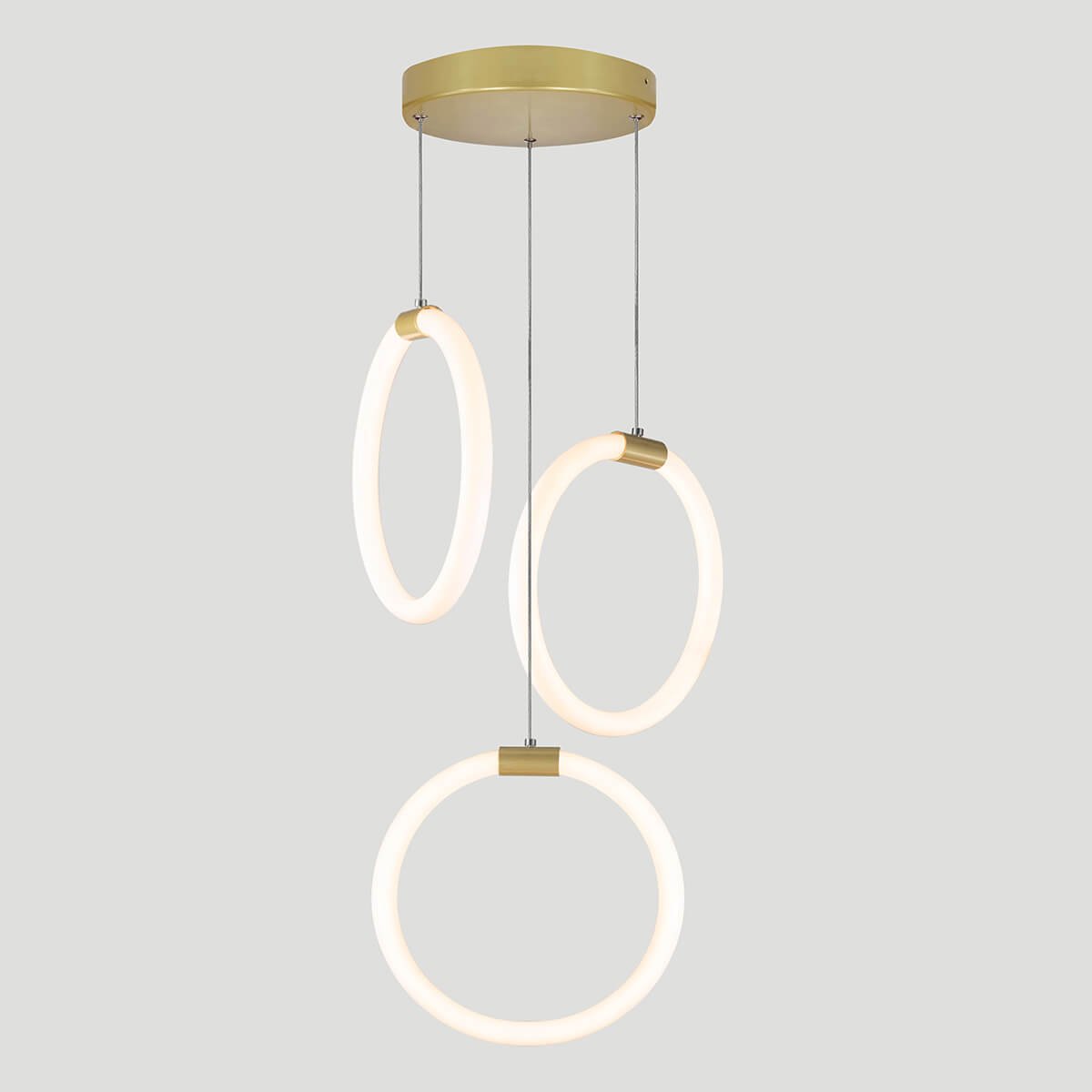 Lustre 3 Pendente Circular Aura 25cm - Ouro - Led 45w 6000k ...